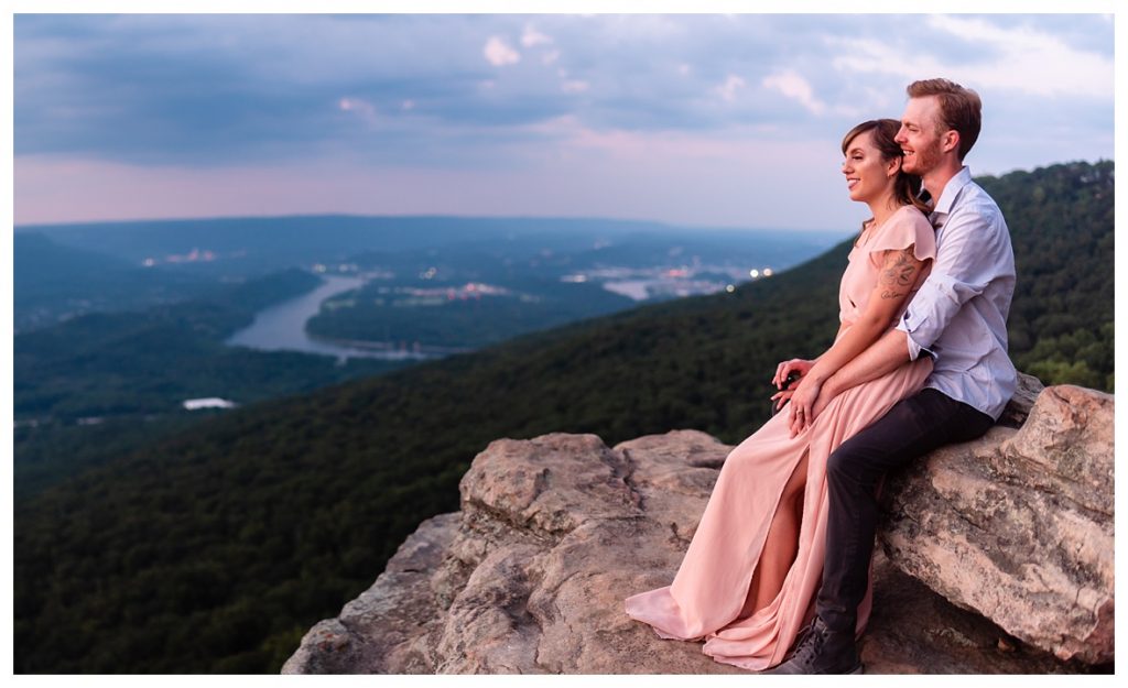 Picnic Engagement Photos at Sunset Rock Chattanooga Photographer