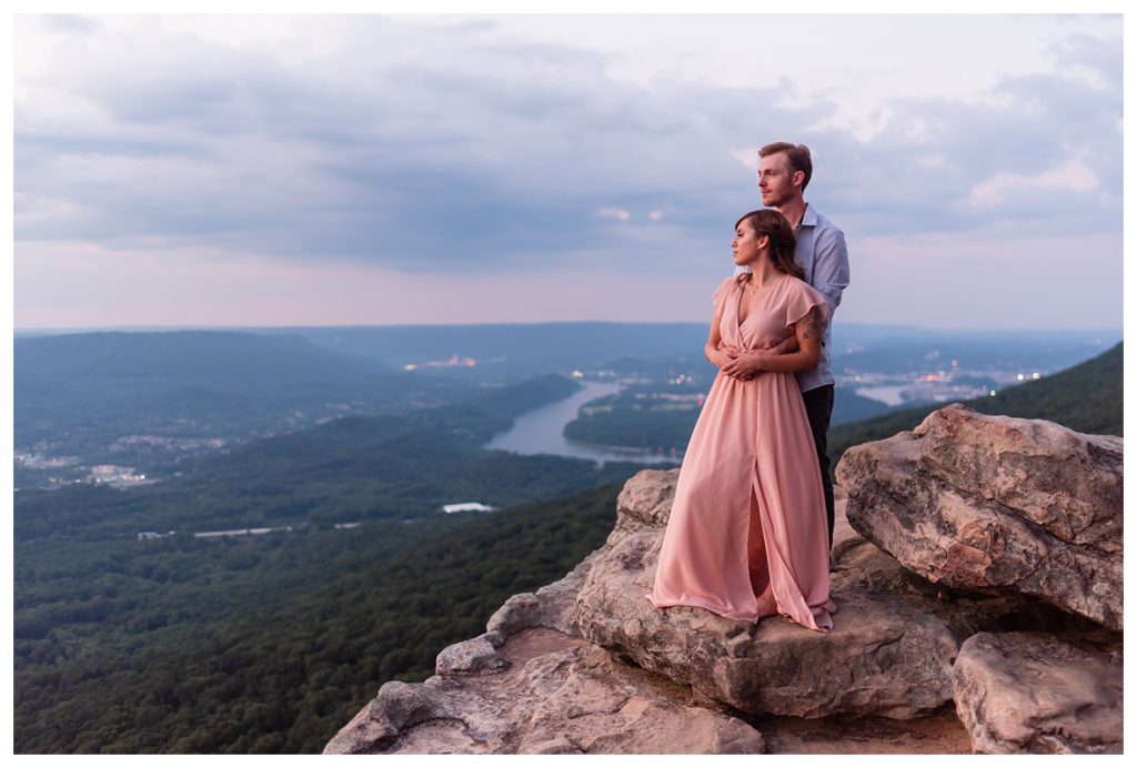 Picnic Engagement Photos at Sunset Rock Chattanooga Photographer